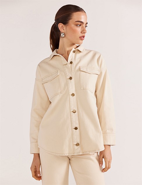 Staple the Label Baxter Denim Shacket | David Jones