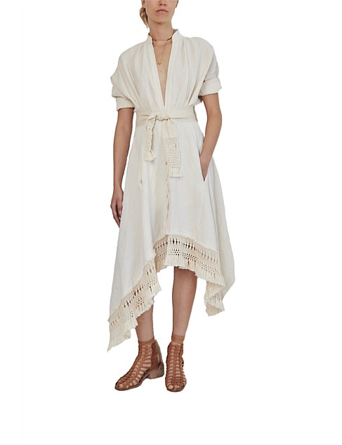 Kitx Linen Crochet Shirt Dress | David Jones