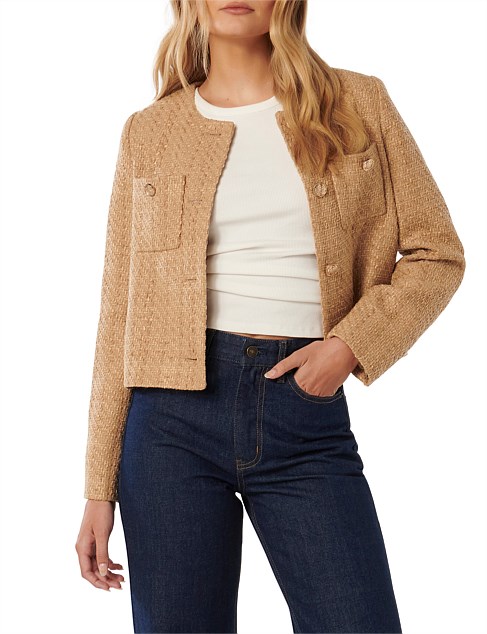 Forever New Chrissy Crop Boucle Jacket | David Jones