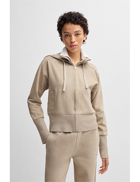 Boss Cotton-jersey Jacket With Double B Monogram | David Jones