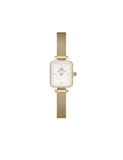 Daniel Wellington Quadro Mini Lumine 15mm Evergold Gold Watch | David Jones