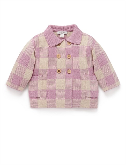Purebaby Knitted Check Jacket | David Jones