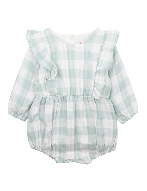 Fox & Finch Florasaurus Check Romper | David Jones