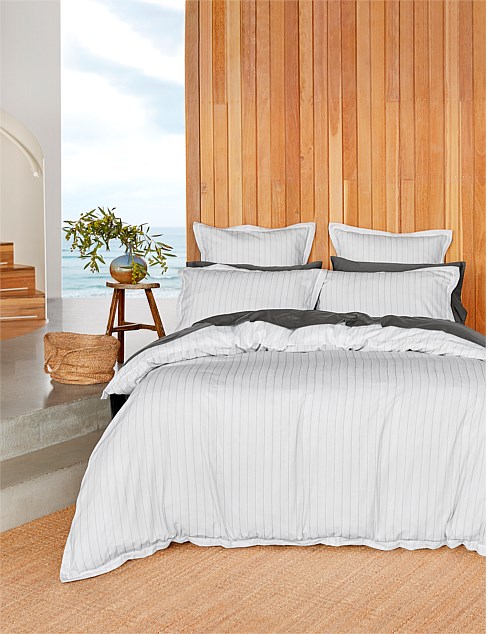 Cotton House Draper Tailored Cotton Single Quilt Cover Grey | David Jones