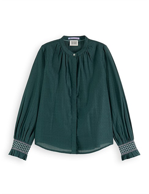 Scotch & Soda Long-sleeved Smocked Cuff Shirt | David Jones