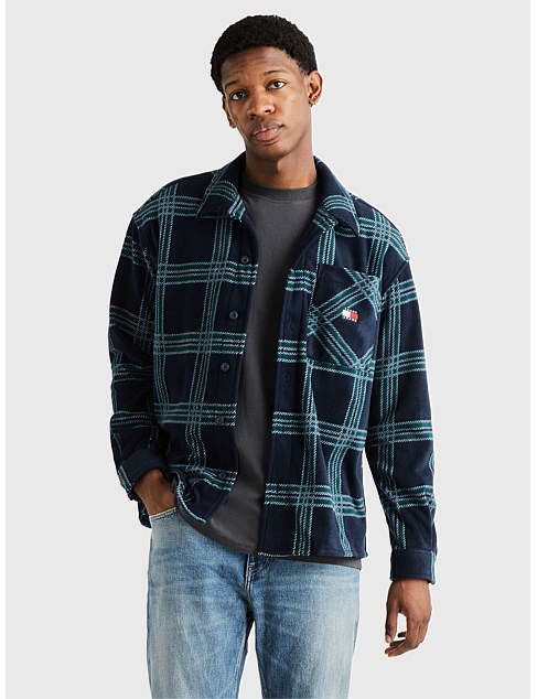 Tommy Jeans Tjm Check Polar Fleece Overshirt | David Jones