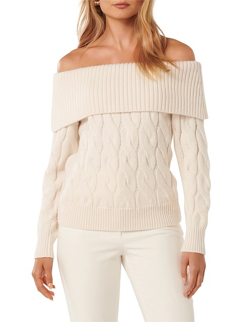 Forever New Sadie Cable Bardot Jumper | David Jones