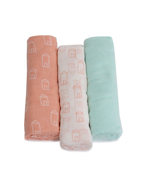Bubba Blue Bubba Nordic 3pk Muslin Wrap | David Jones