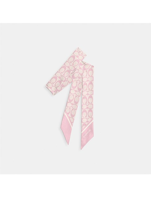 Coach Vintage Signature Print Silk Skinny Scarf | David Jones