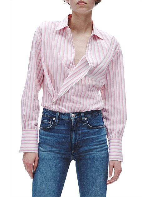 Rag & Bone Indinan Stripe Poplin Shirt | David Jones