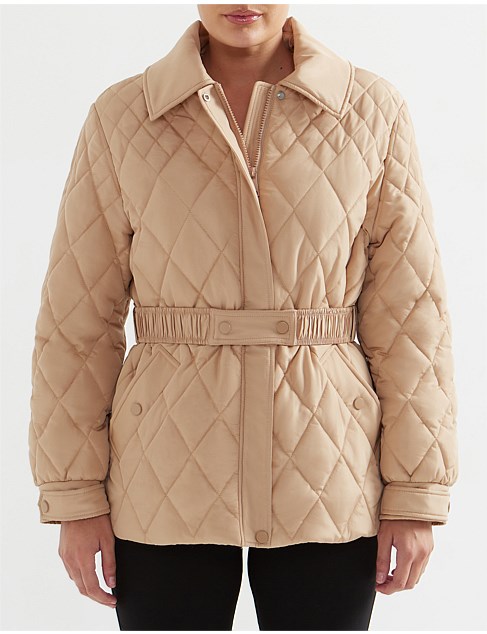 David Jones Belted Quilted Jacket | David Jones