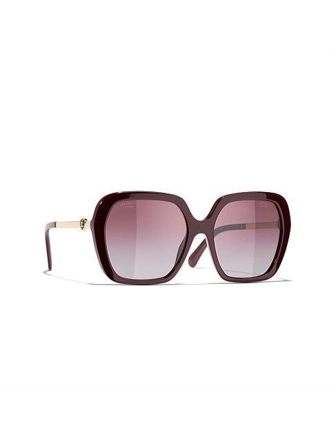 Chanel Square Red Vendome Sunglasses | David Jones