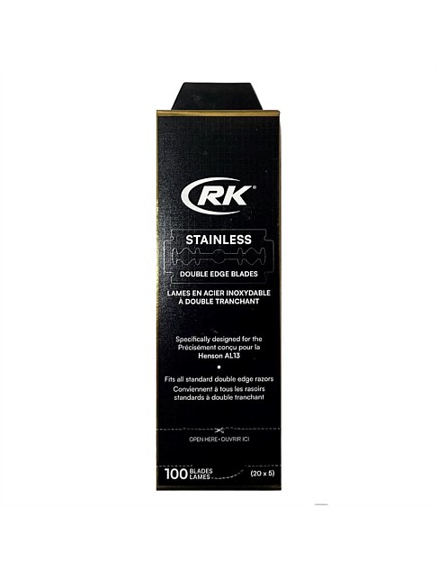 Henson Shaving Rk Stainless Double Edge Razor Blades -100 Pack | David ...