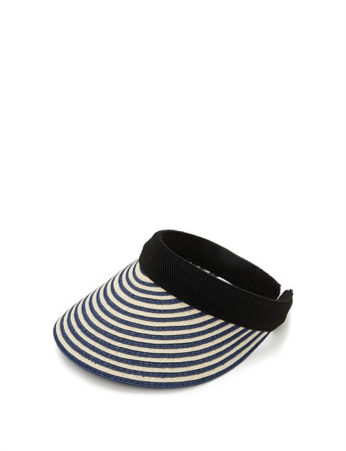 Milana Striped Paper Visor | David Jones