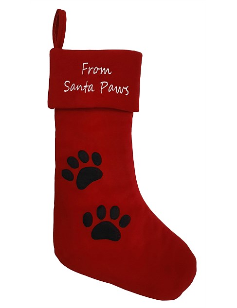 David Jones 45cm Santa Paws Red Stocking | David Jones