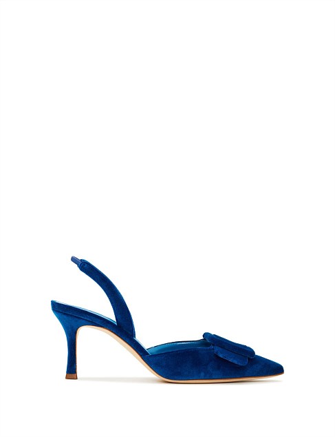 Manolo Blahnik Maysli 70 Velvet Sling Back Pump | David Jones