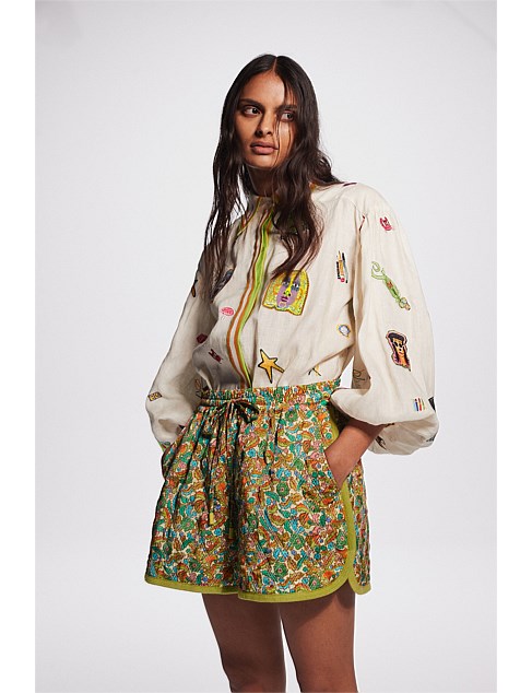 Alémais Checkers Embroidered Shirt | David Jones