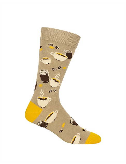 Bamboozld Mens Coffee Beans Bamboo Sock | David Jones
