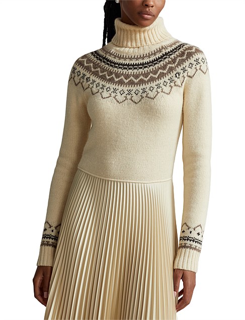 Polo Ralph Lauren Hybrid Sweater-pleated Turtleneck Dress | David Jones