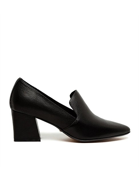 Midas Mimics Black Leather Heels | David Jones