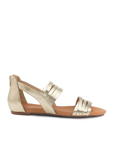 Midas Jewel Pale Gold Leather Sandals | David Jones