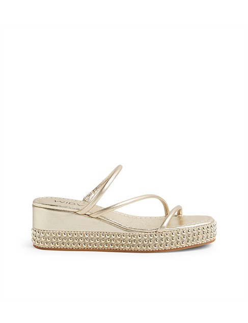 Midas Orike Pale Gold Leather Sandals | David Jones