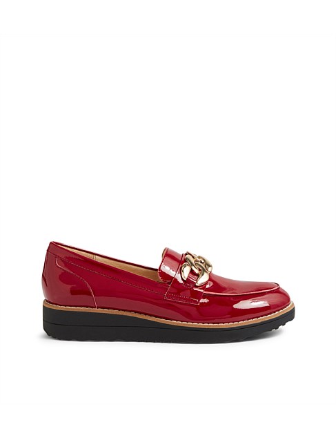 Midas Osie Dark Red Patent Leather Loafers | David Jones