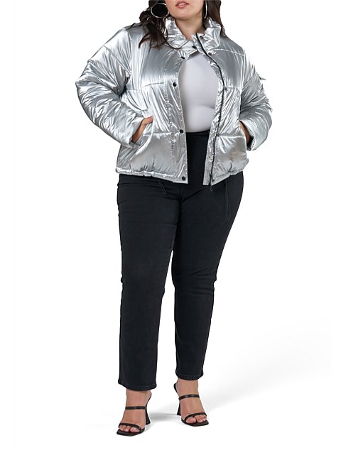 Curve Project Sunday In the City -Superfly Silver Puffa Jacket | David Jones