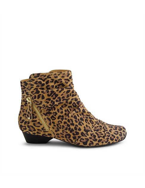 Ziera Camryn Xw Tan Leopard Suede Ankle Boots | David Jones