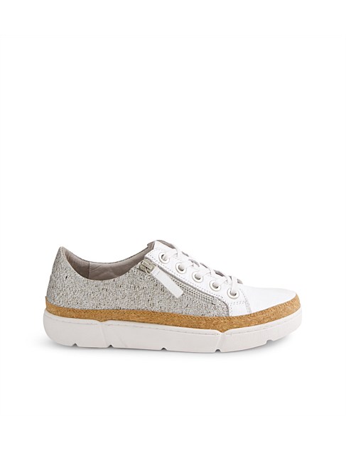 Django & Juliette Torry White Silver Sneakers | David Jones