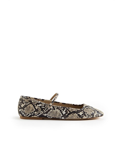 Seed Heritage Kai Python Print Ballet Flat | David Jones