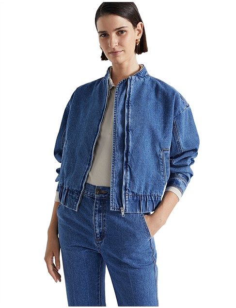 Seed Heritage Denim Bomber Jacket | David Jones