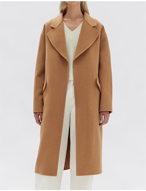 Assembly Label Sadie Single Breasted Wool Coat Camel | David Jones