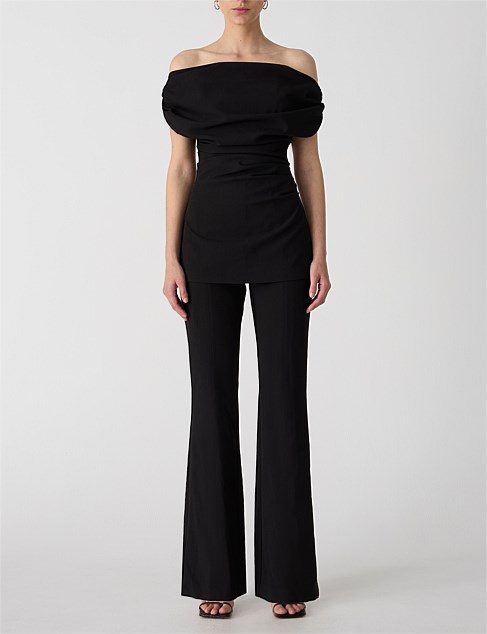 Misha Angela Slouch Off Shoulder Stretch Suiting Pantsuit | David Jones