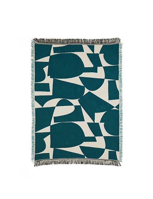 The Conran Shop Teal Block Throw | David Jones