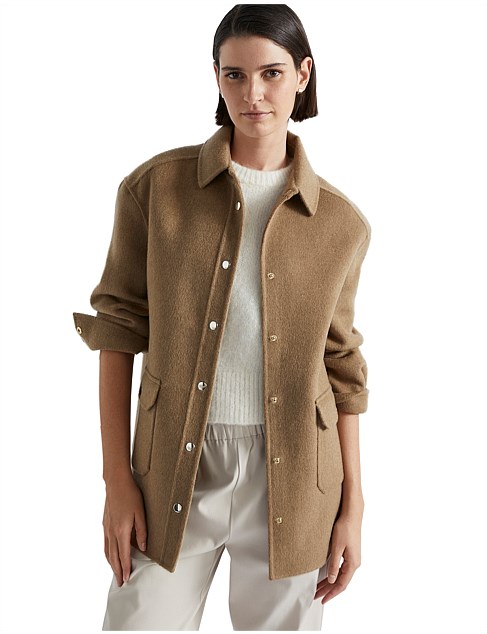 Seed Heritage Wool Marled Shacket | David Jones