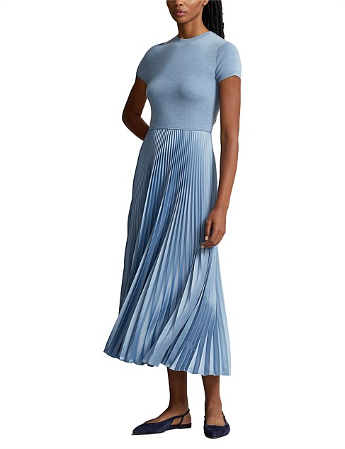 Polo Ralph Lauren Hybrid Sweater-pleated Midi Dress | David Jones