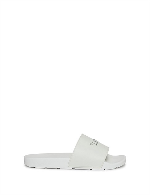 Off White Quote Sliders White Silver | David Jones