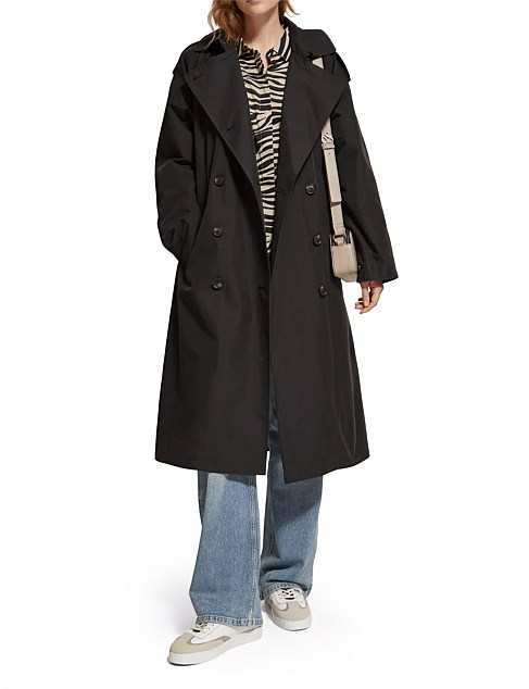 Scotch & Soda Oversized Belted Trench Coat | David Jones
