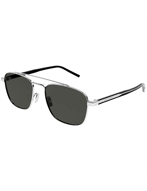 Saint Laurent Silver Navigator Sunglasses | David Jones