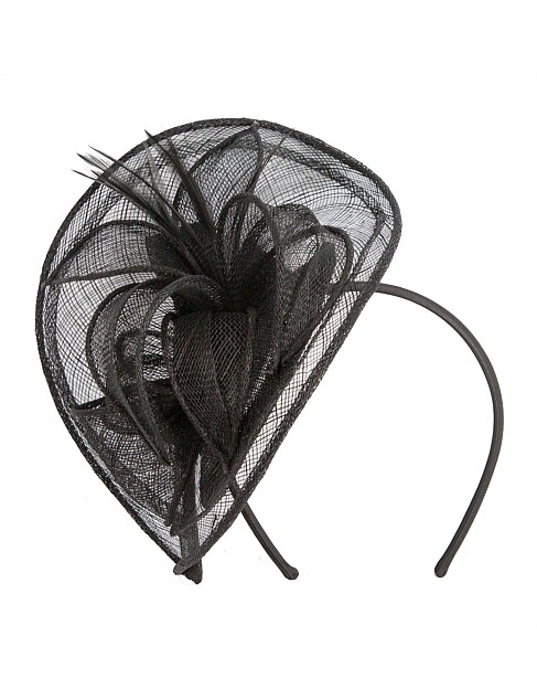 Max Alexander Black Sinamay Fascinator On Headband | David Jones