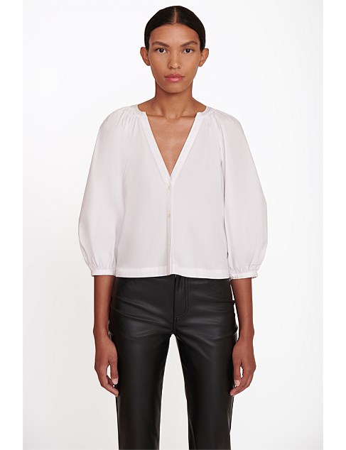 Staud New Dill V-neck Mid Sleeve Top | David Jones