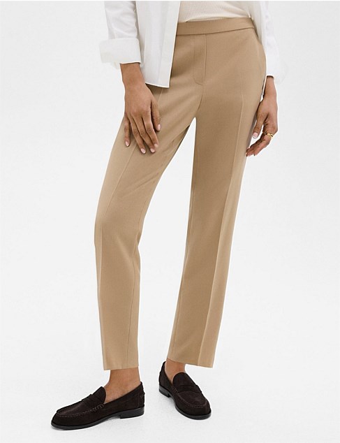 Theory Treeca Sleek Wool Flannel Crop Pull-on Pant | David Jones