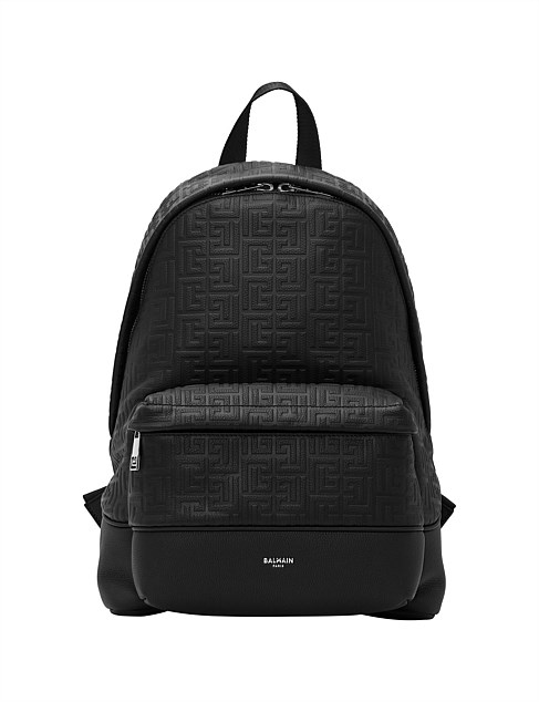Balmain Grained Leather Monogram Backpack | David Jones