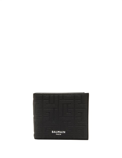 Balmain Grained Leather Bifold Wallet | David Jones