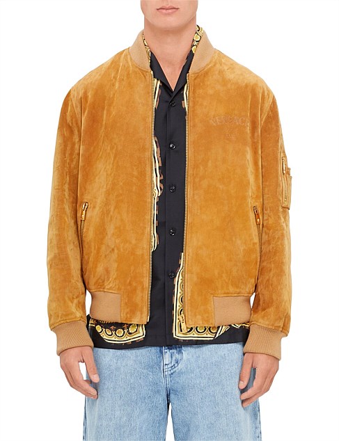 Versace Collection Versace Stamp Embossing Leather Jacket | David Jones