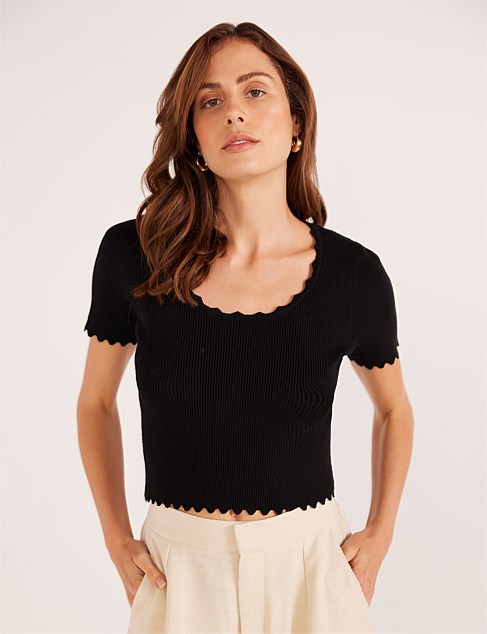 Minkpink Laura Scallop Knit Tee | David Jones