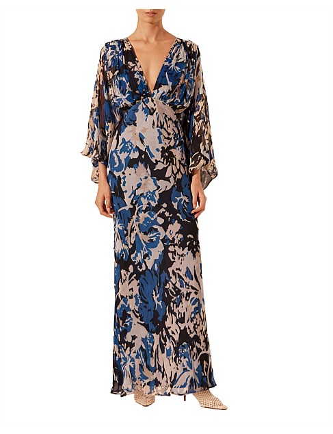 Shona Joy Olea Plunge Balloon Sleeve Maxi Dress | David Jones