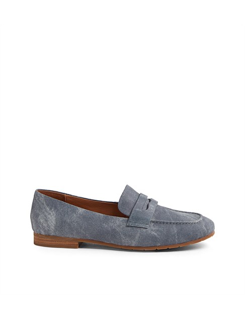 Midas Melika Washed Denim Leather Loafers | David Jones