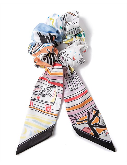 Gregory Ladner Pattern Scrunchie With Tails | David Jones